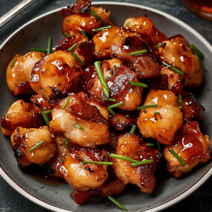 Maple Glazed Bacon Chicken Bites - Clara quick dinners