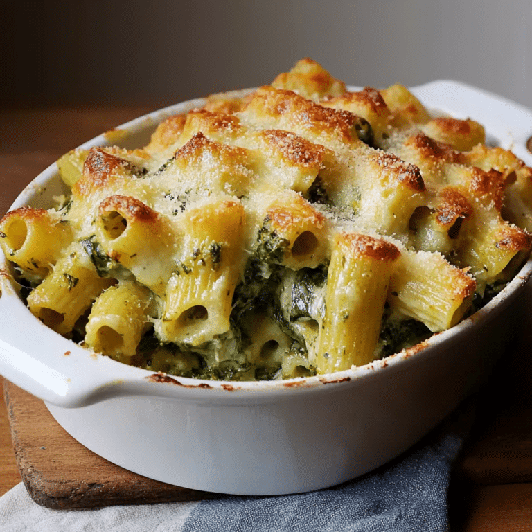 Baked Rigatoni with Spinach, Ricotta, and Fontina - Clara quick dinners