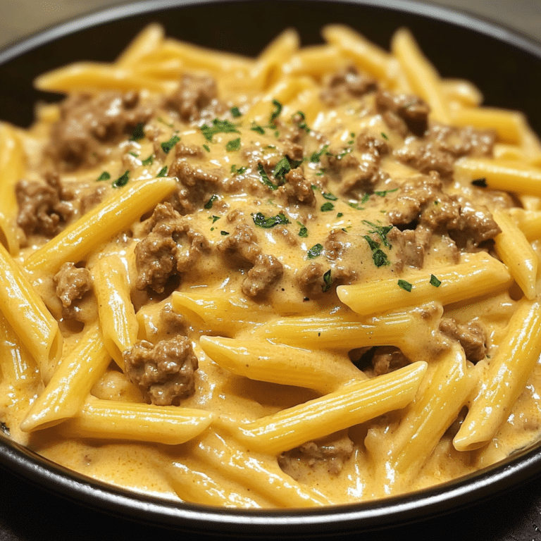 Creamy Velveeta Beef Stroganoff and Penne Pasta - Clara quick dinners