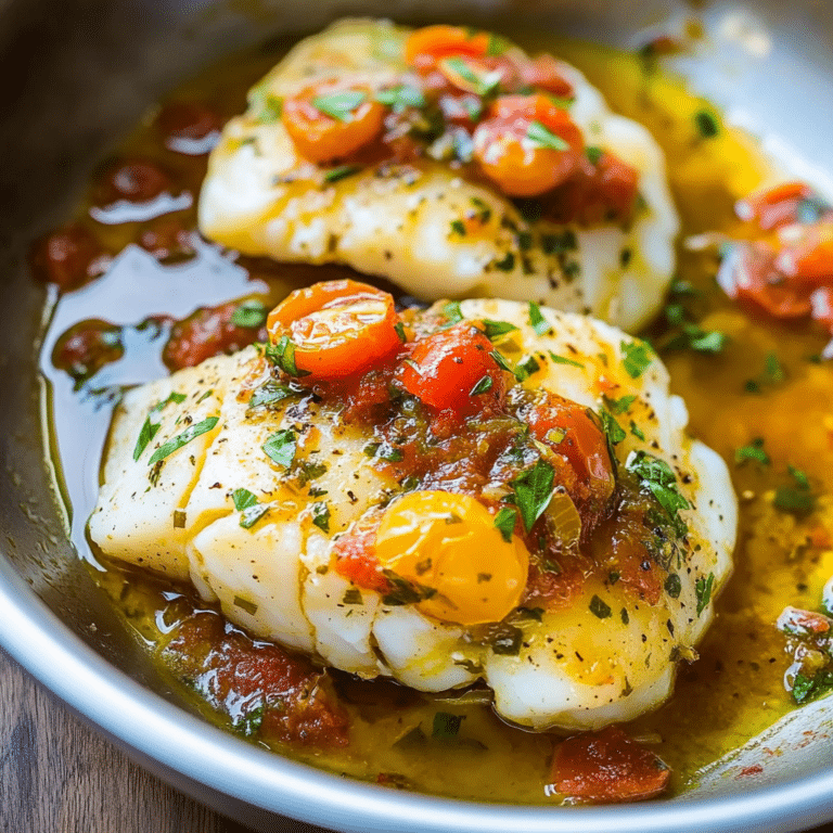 Pan-Seared Cod in White Wine Tomato Basil Sauce - Clara quick dinners
