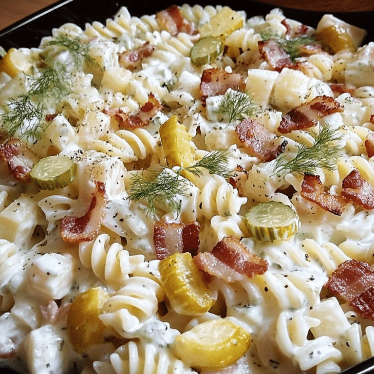 Dill Pickle Bacon Ranch Pasta Recipe - Clara quick dinners