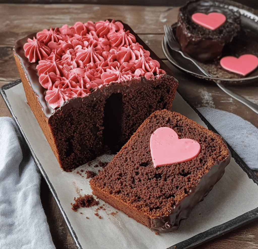 Hidden Heart Chocolate Loaf Cake - Clara quick dinners