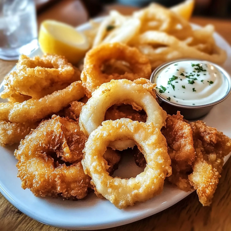 Crispy Battered Cod and Onion Rings Platter - Clara quick dinners