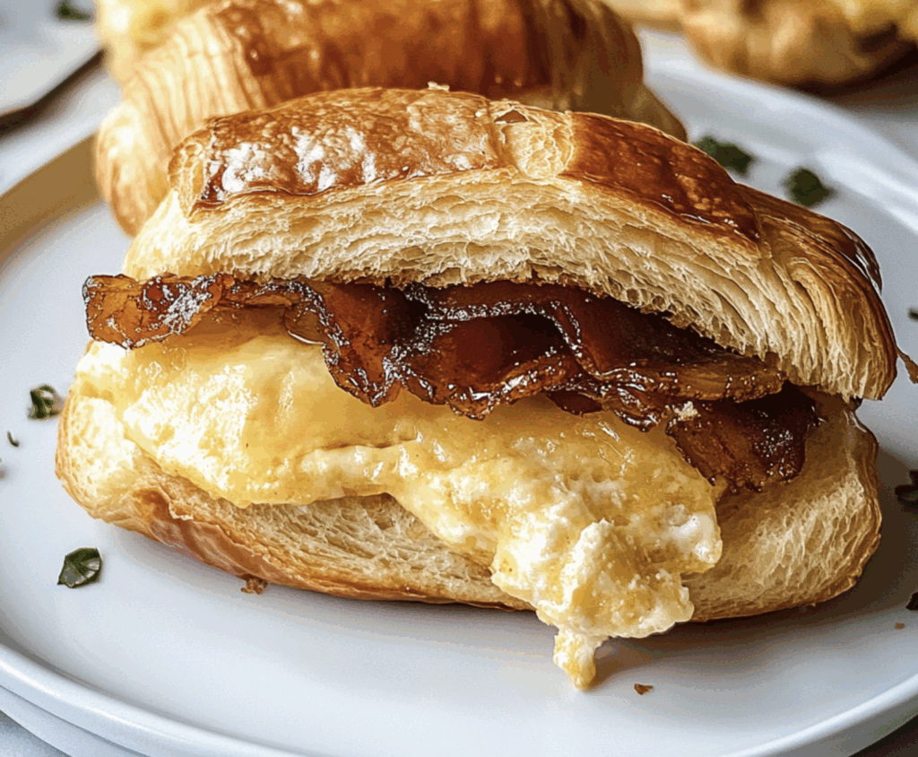 Killer Maple Mustard Croissant Breakfast Sandwiches - Clara quick dinners