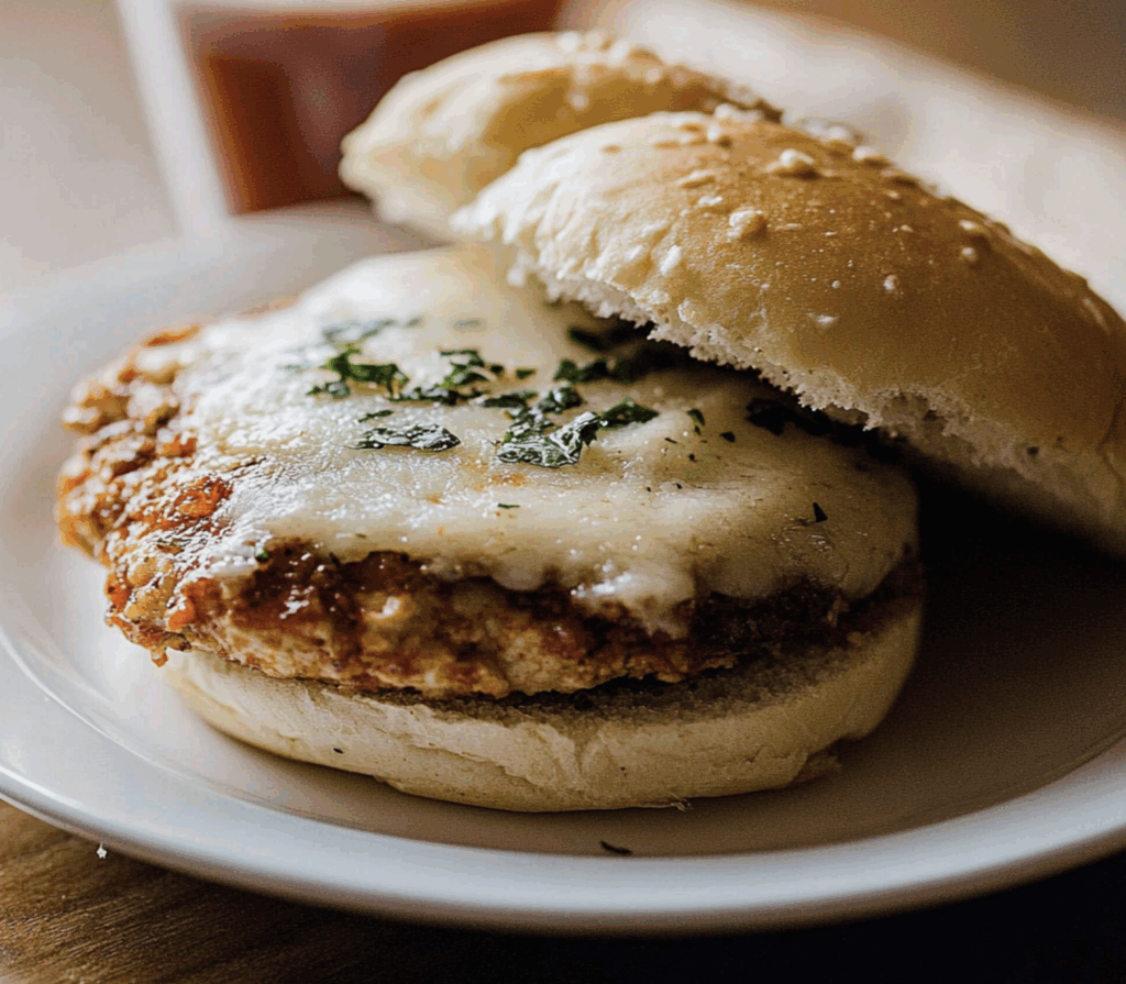 Blackstone Smashed Chicken Parmesan Sandwich - Clara quick dinners